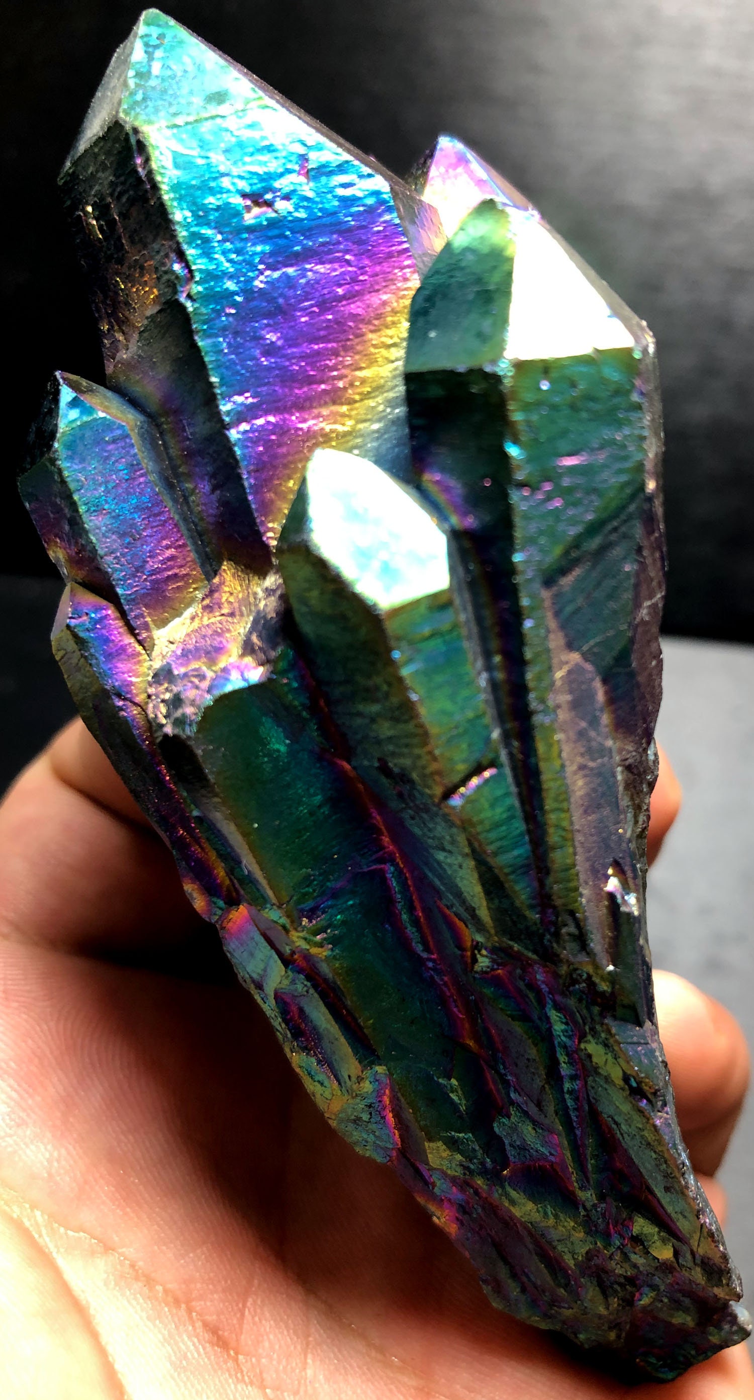 174g Rainbow Titanium Plated Crystal Cluster Color-changing | Etsy