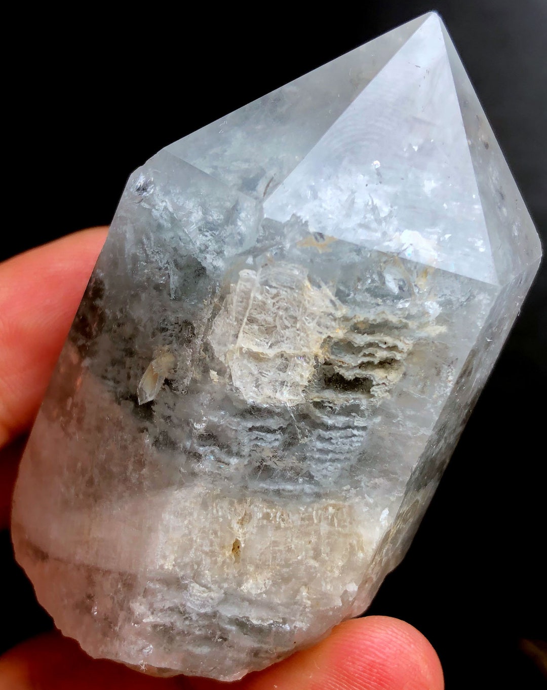 130g Natural Phantom Quartz Crystal Shows Layers of Growth Energy ...