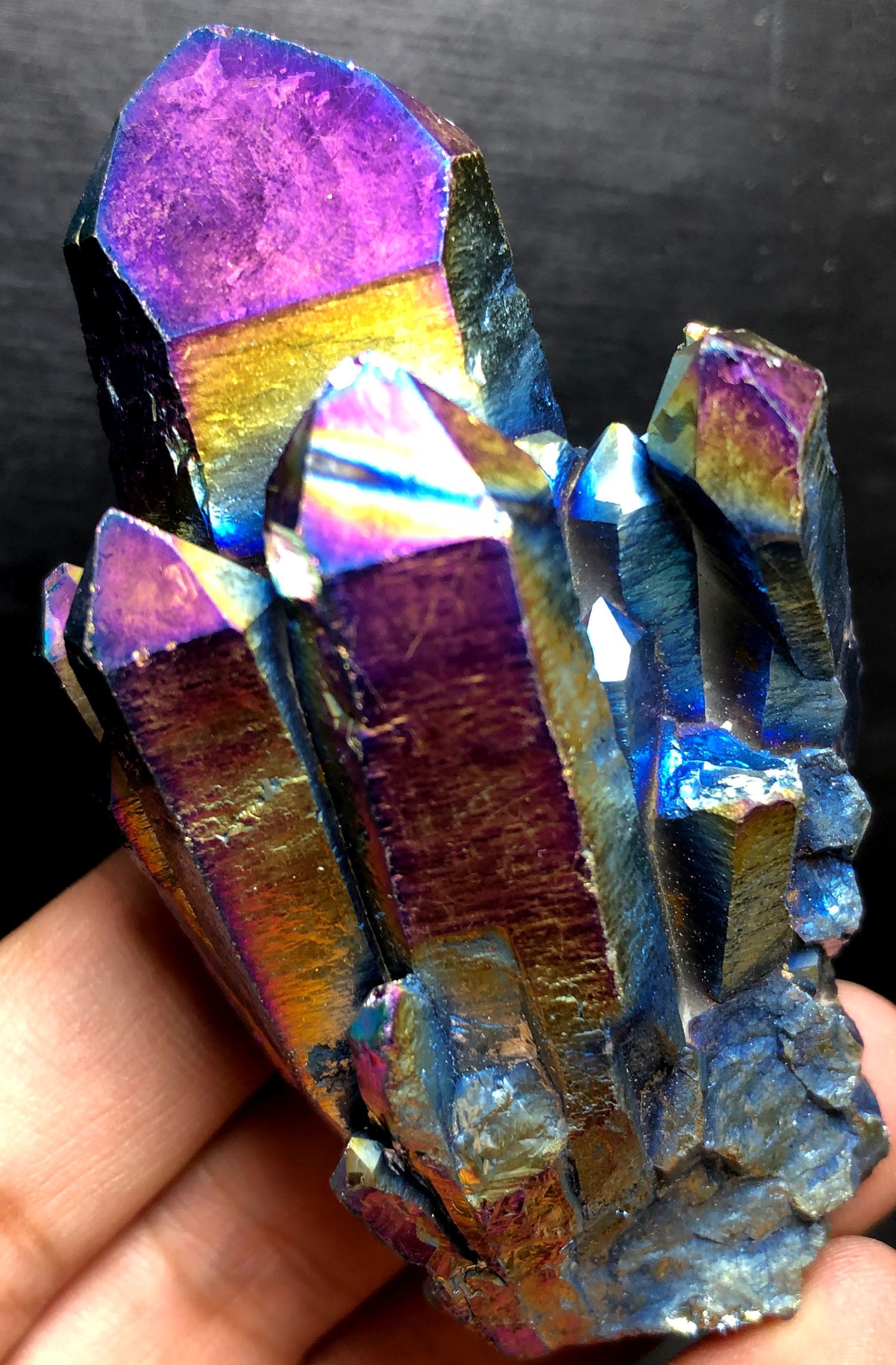 96g Rainbow Titanium Plated Crystal Cluster Color-changing | Etsy