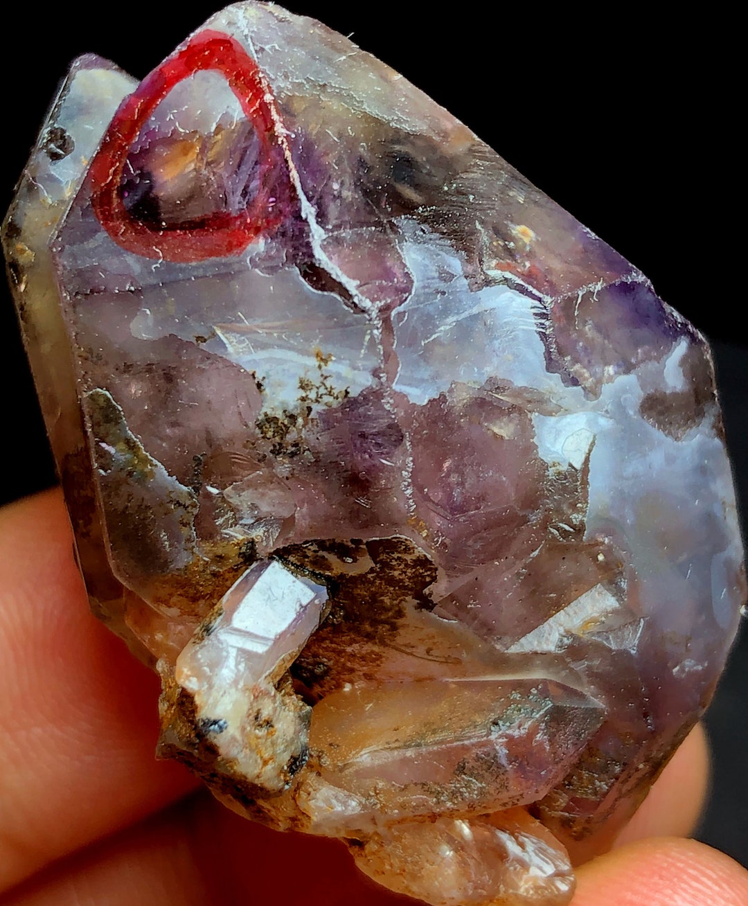 35g Super Seven Skeletal Amethyst Quartz Crystal/moving Water Bubble ...