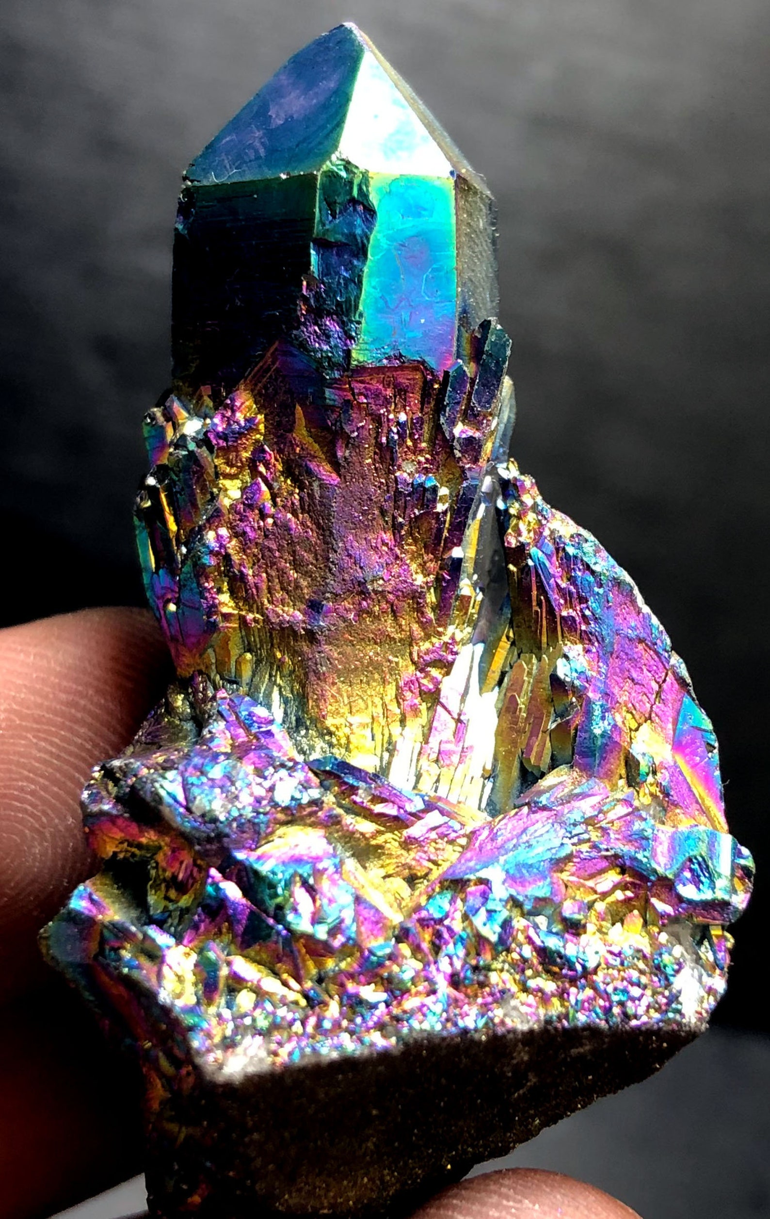 29g Rainbow Titanium plated Crystal Cluster color-changing | Etsy