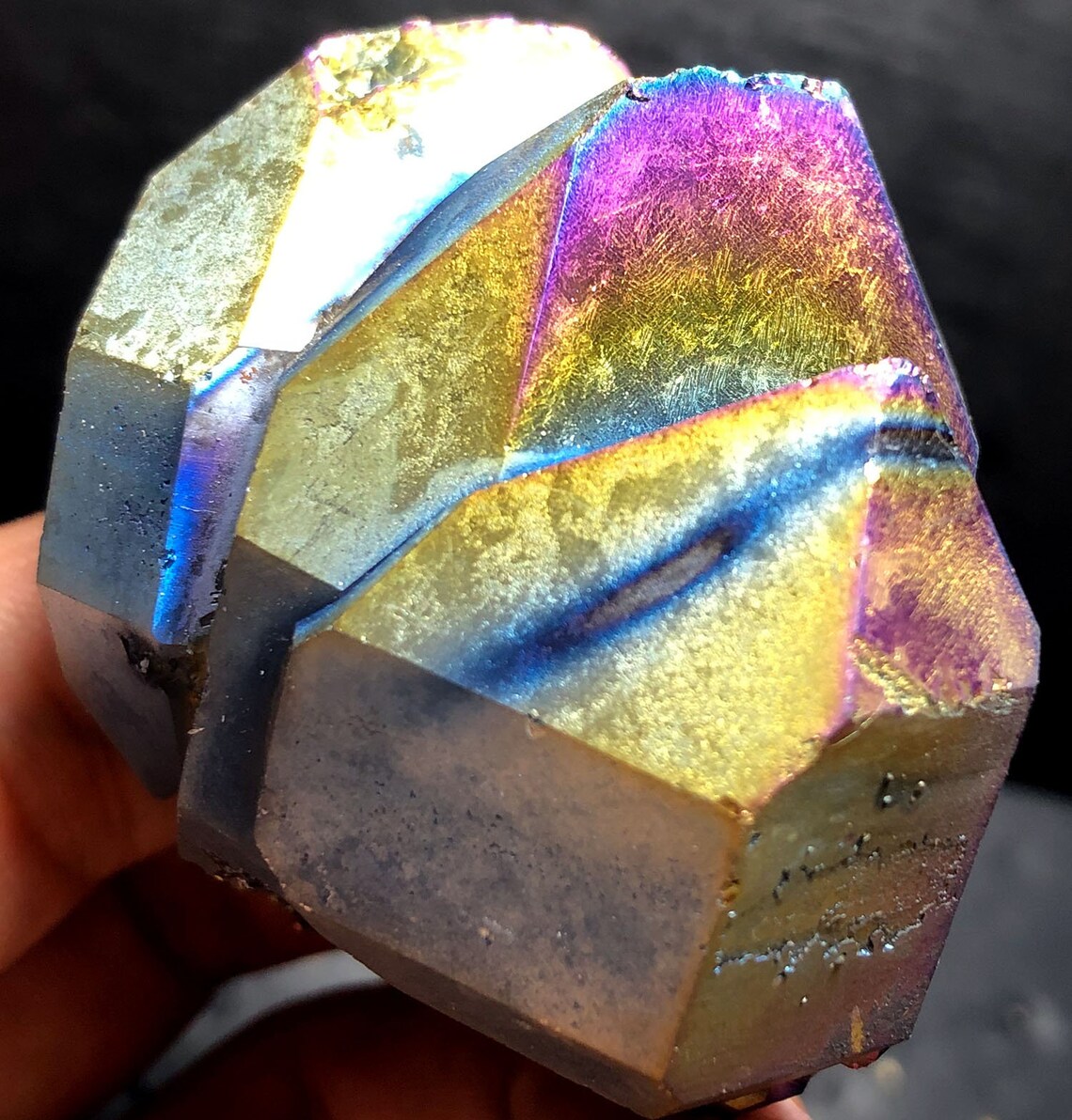 110g Rainbow Titanium Plated Crystal Cluster Color-changing | Etsy