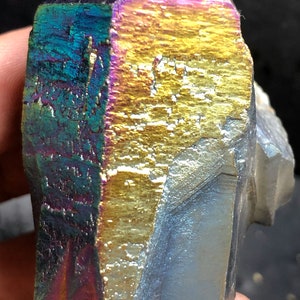 103g Rainbow Titanium Plated Crystal Cluster, Color-changing Crystal ...