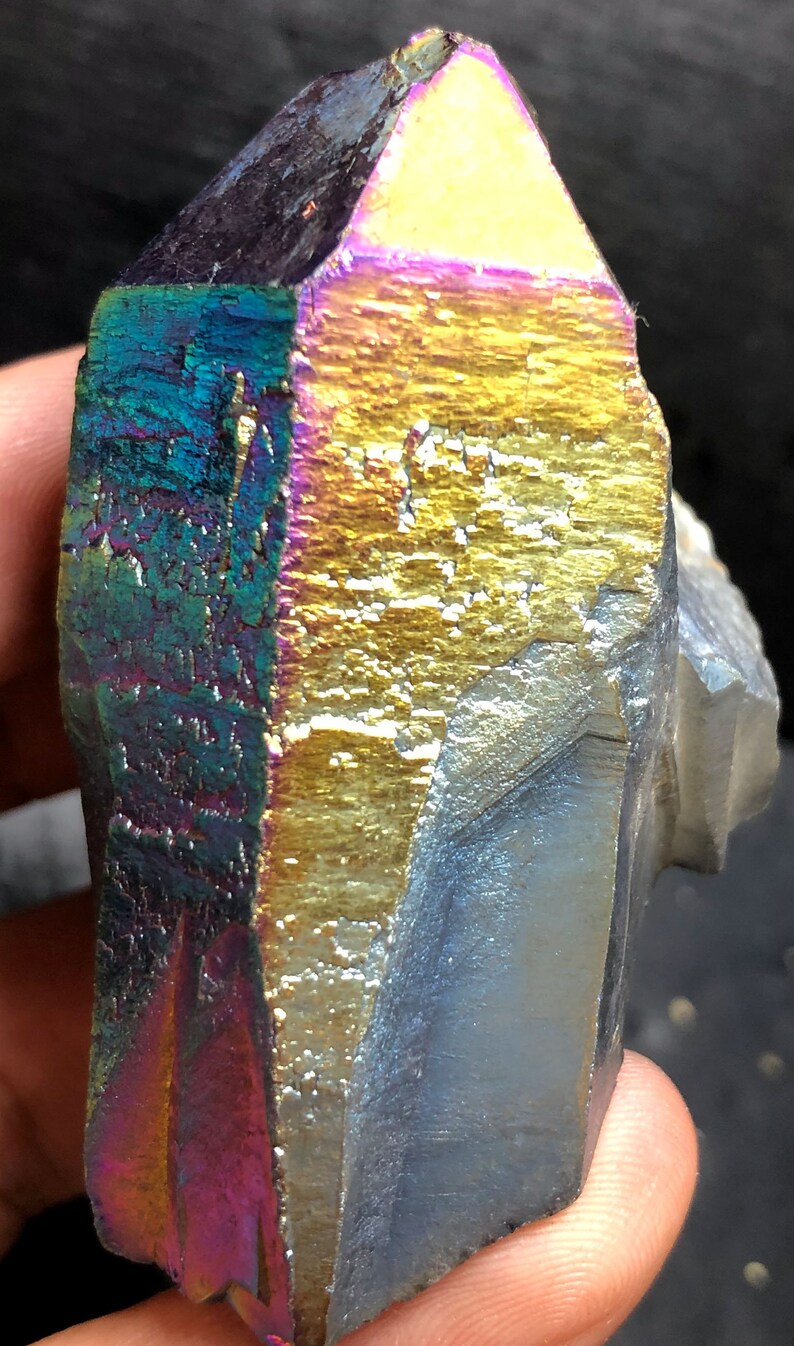 103g Rainbow Titanium Plated Crystal Cluster Color-changing | Etsy