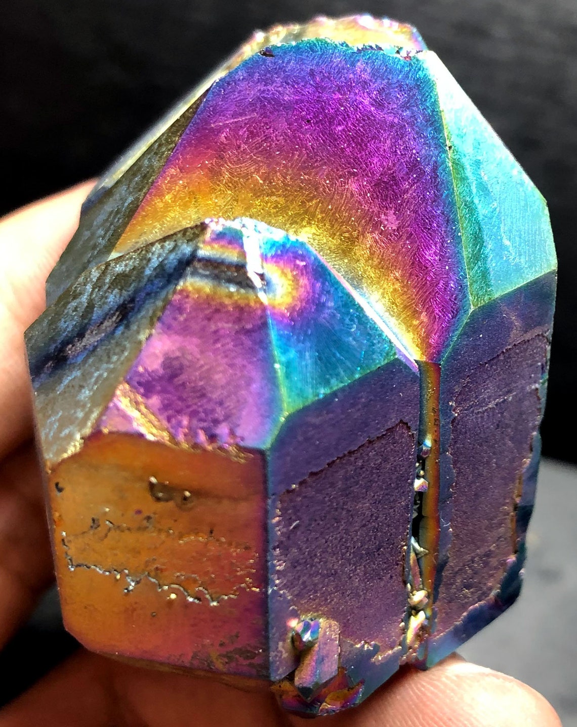 110g Rainbow Titanium Plated Crystal Cluster Color-changing | Etsy