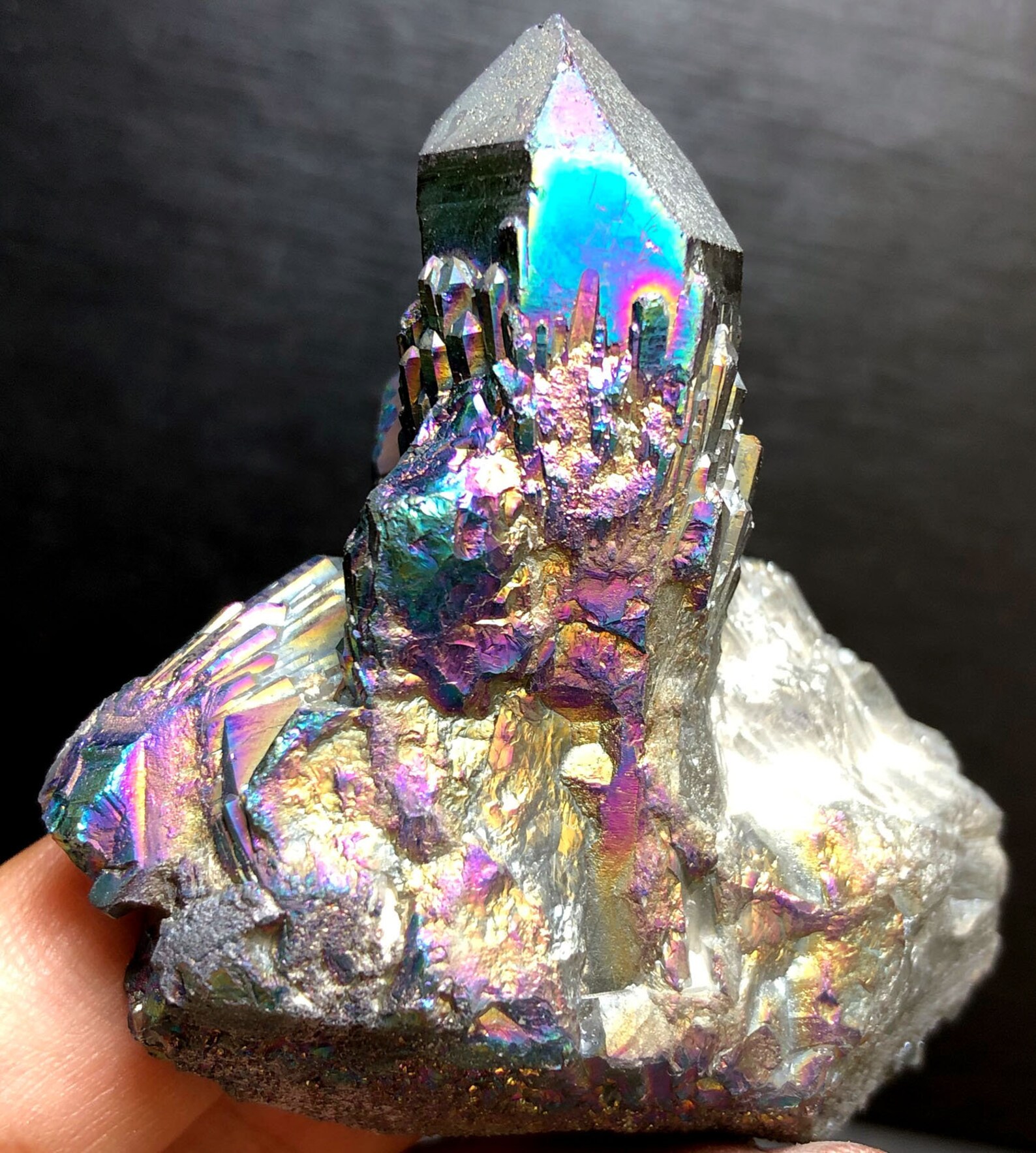 66g Rainbow Titanium Plated Crystal Cluster Color-changing - Etsy