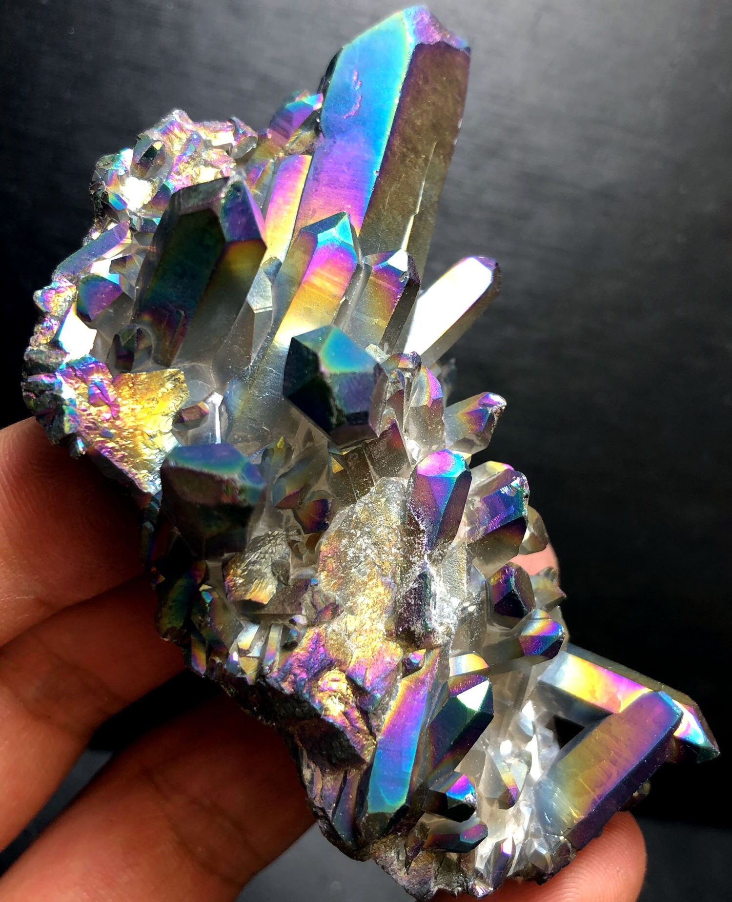 66g Rainbow Titanium Plated Crystal Cluster Color-changing - Etsy