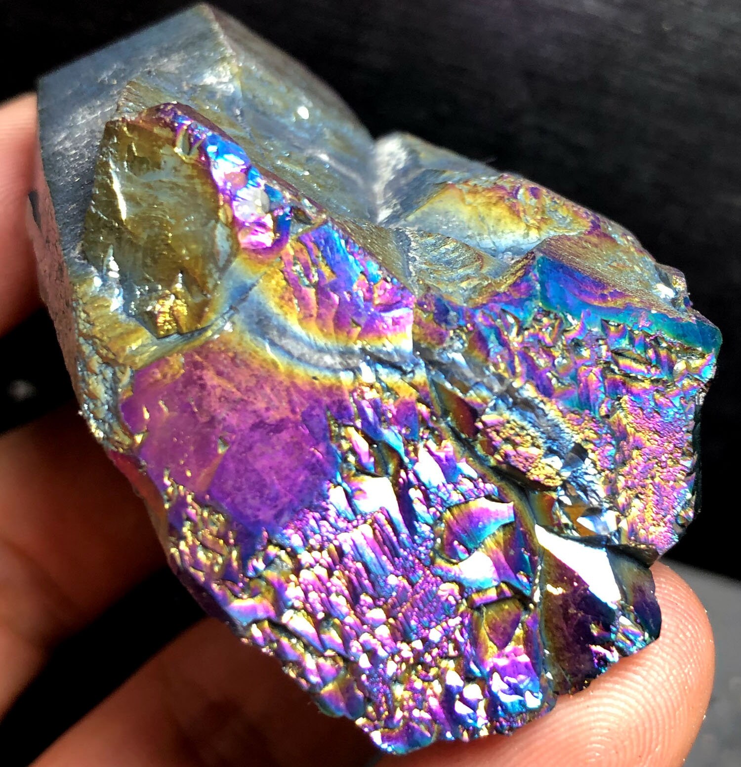 103g Rainbow Titanium Plated Crystal Cluster Color-changing - Etsy