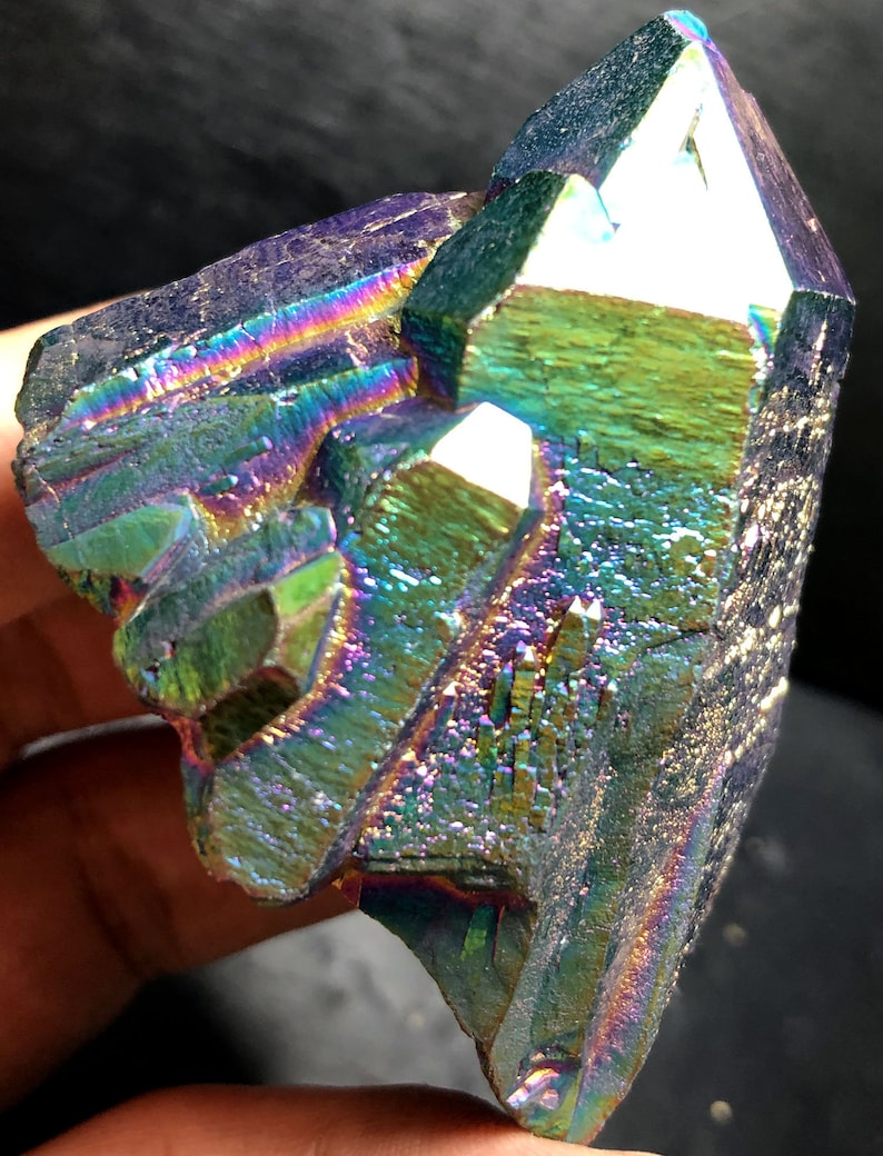 103g Rainbow Titanium Plated Crystal Cluster Color-changing | Etsy