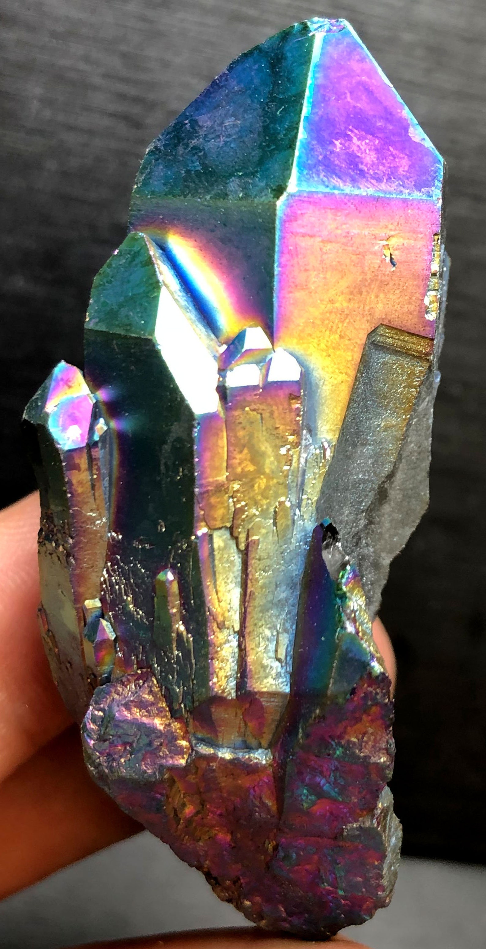 61g Rainbow Titanium Plated Crystal Cluster Color-changing - Etsy