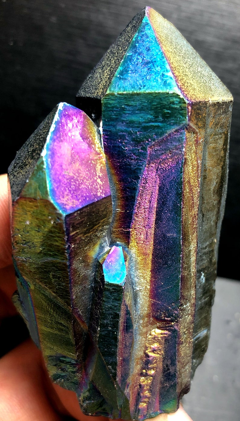 103g Rainbow Titanium Plated Crystal Cluster Color-changing - Etsy