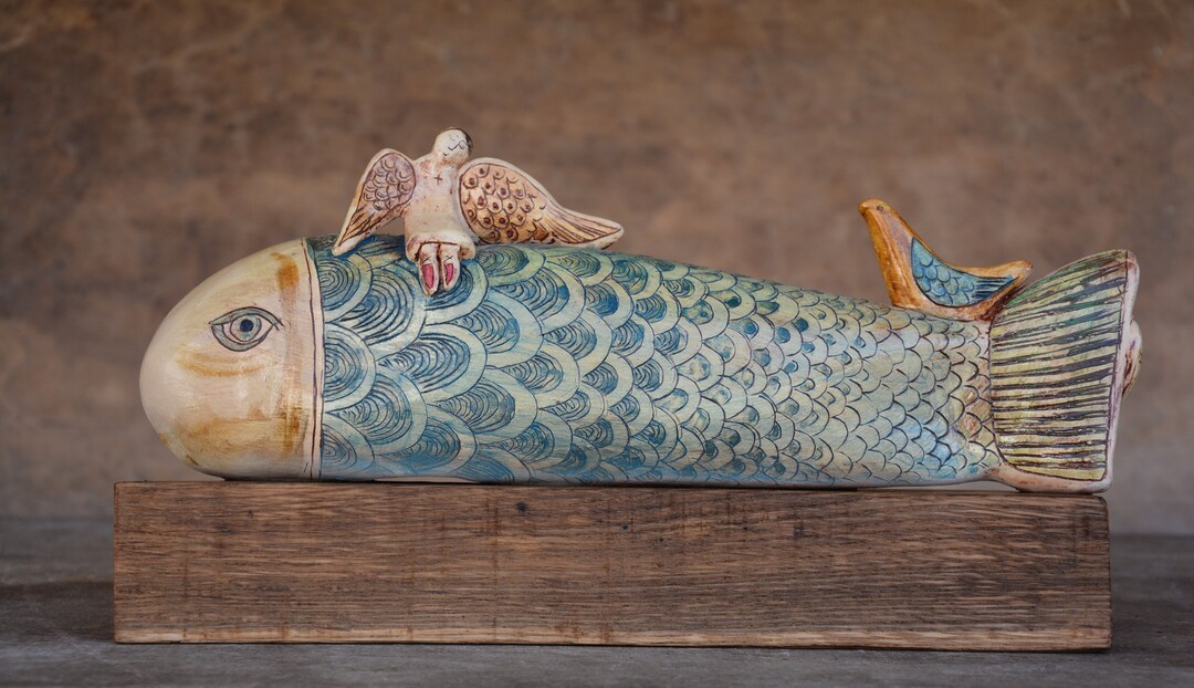 The City Guard,hand-made Ceramic Fish ,ceramic Tile,ceramic Decoration,hanging Decoration,one of ...
