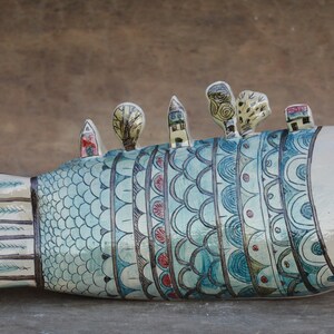 The City Guard,hand-made Ceramic Fish ,ceramic Tile,ceramic Decoration,hanging Decoration,one of ...