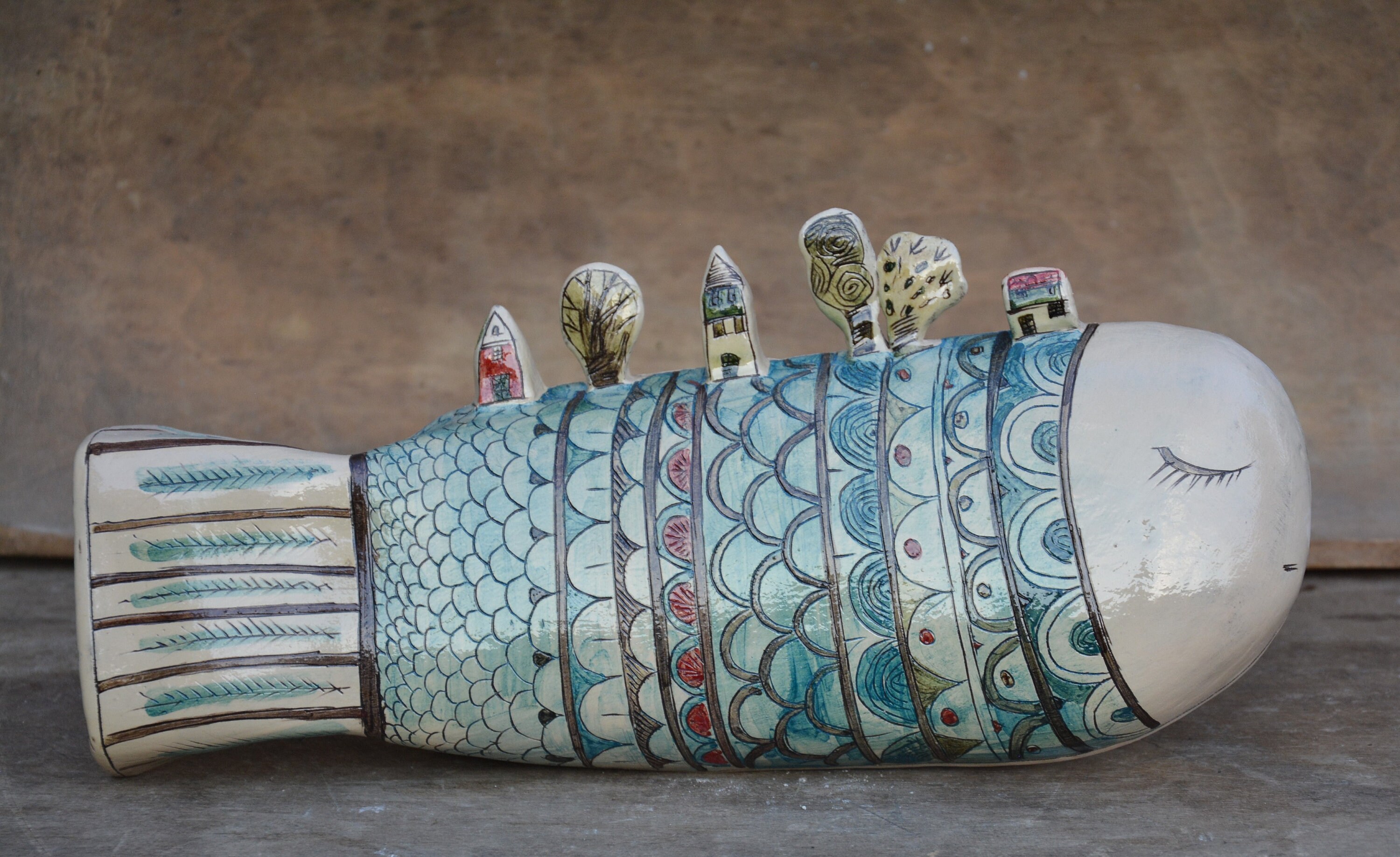 The City Guard,hand-made Ceramic Fish ,ceramic Tile,ceramic Decoration,hanging Decoration,one of ...