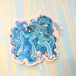 Princess Luna | Sparkly Holo Vinyl Stickers - Etsy