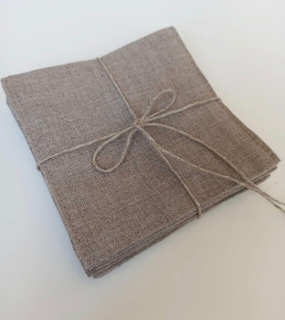 Linen Coasters Set natural Linen Coasters Washed Linen - Etsy
