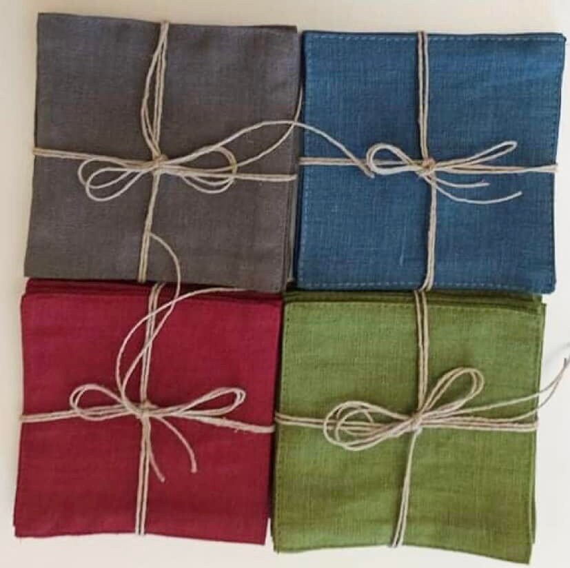 Linen Coasters. Linen Coasters Set,natural Linen Fabric Coasters ...