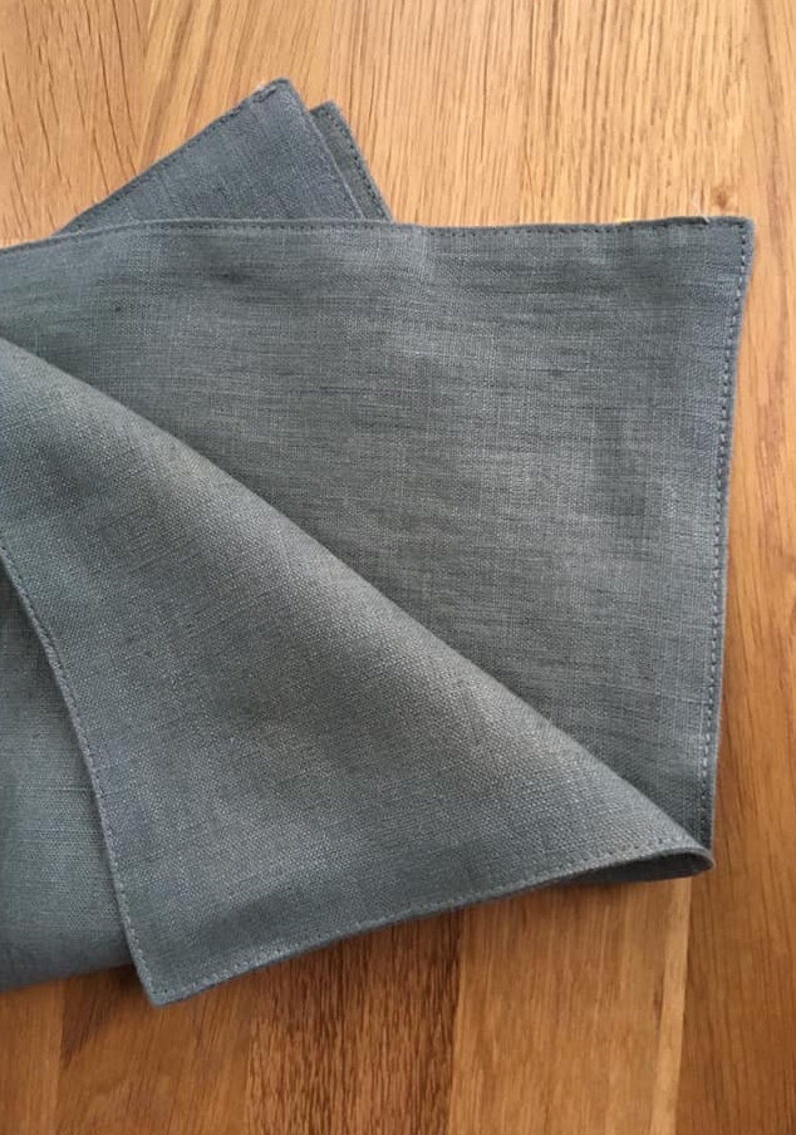 Pure Linen Table Mats Set , Washed Linen Placemats Set of 2,4,6 Linen ...