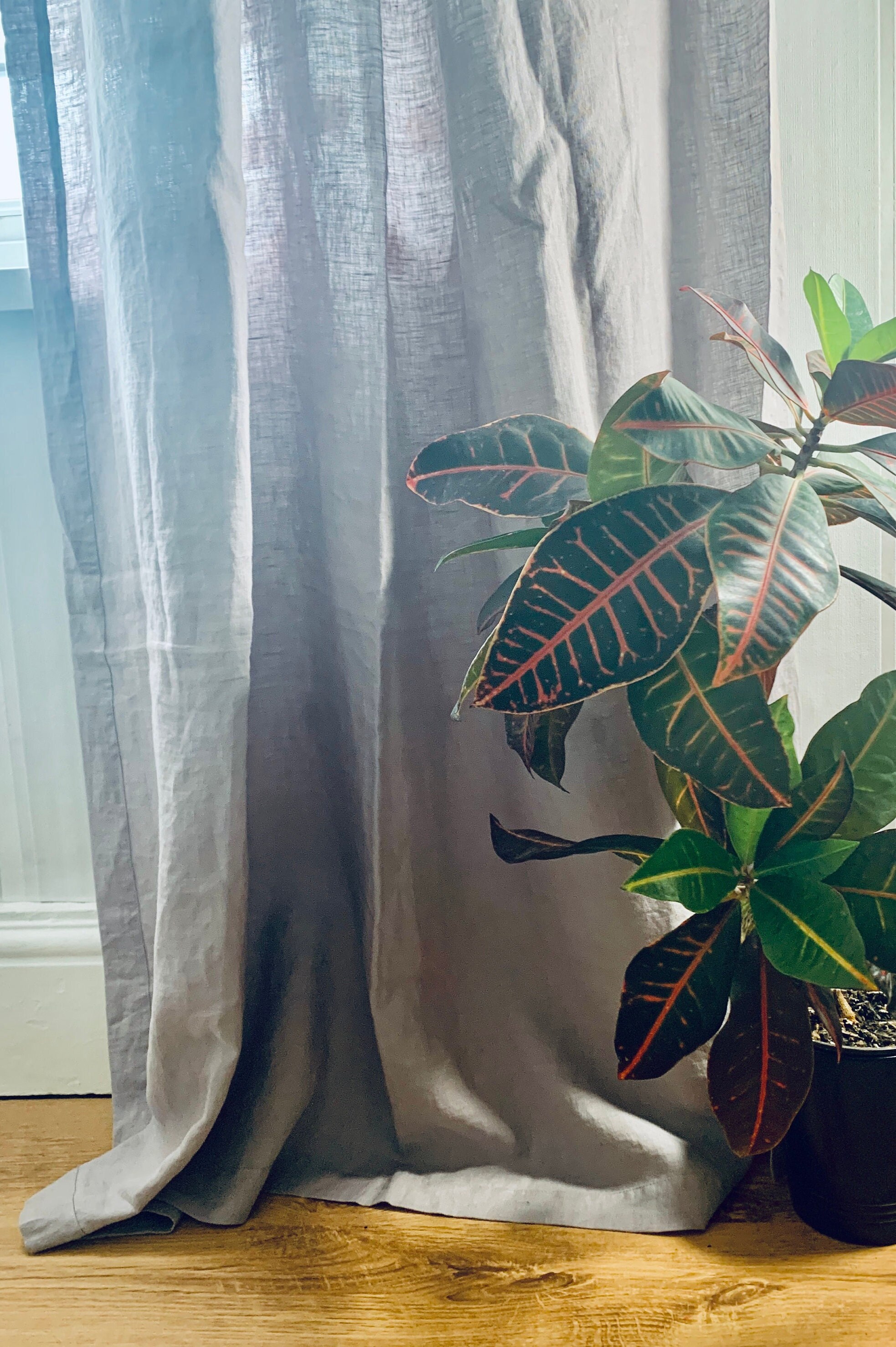 Linen Curtain, Washed Linen Curtain Panel, Linen Curtain, Custom ...