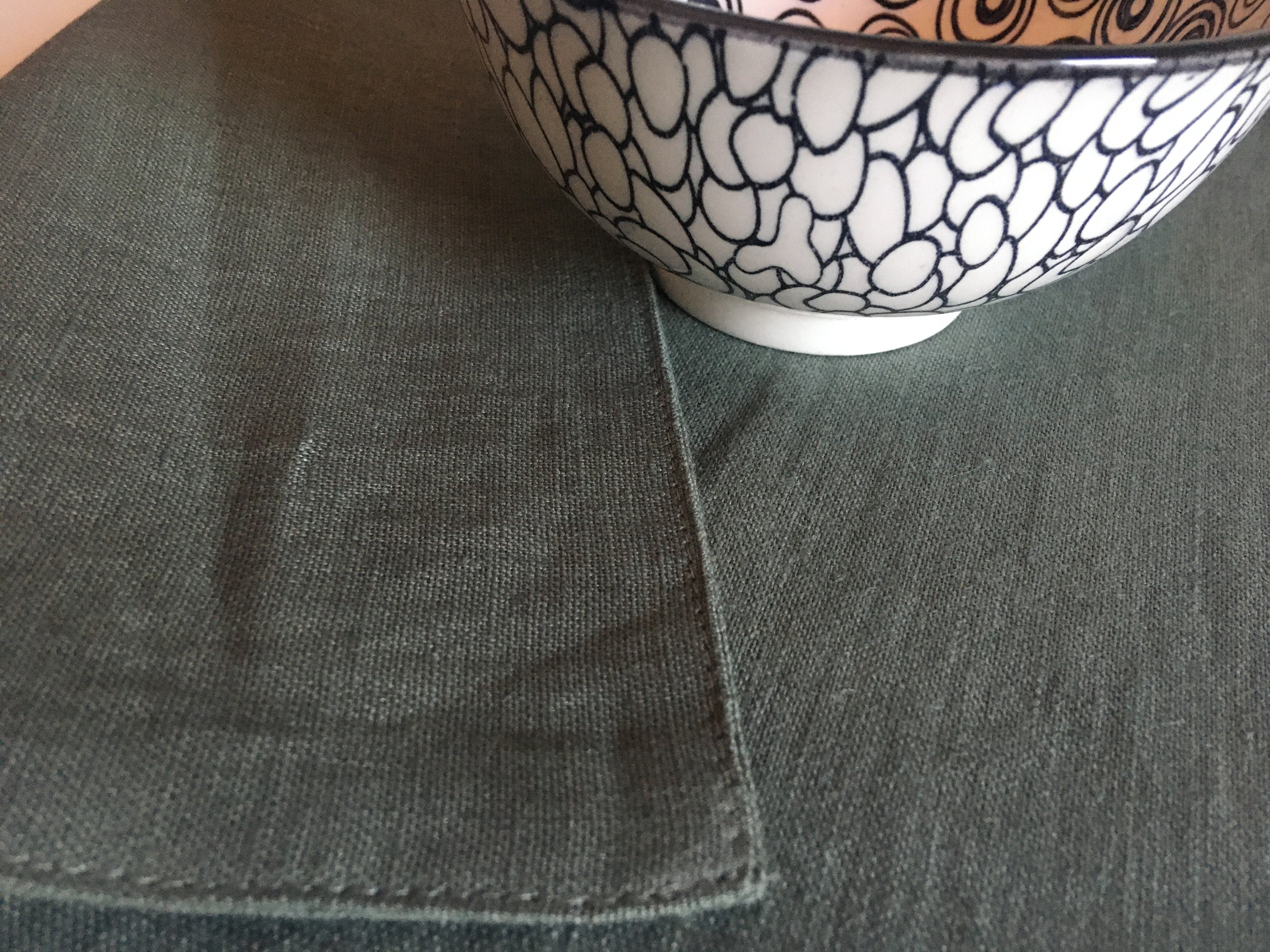 Pure Linen Table Mats Set , Washed Linen Placemats Set of 2,4,6 Linen ...