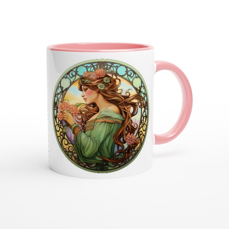 Art Nouveau Alphonse Mucha Style Coffee Mug - Etsy