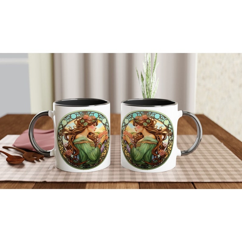 Art Nouveau Alphonse Mucha Style Coffee Mug - Etsy