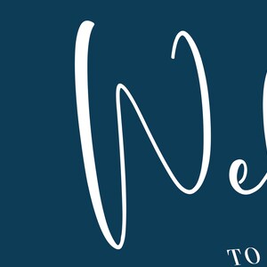 Navy Blue Script Wedding Welcome Sign- Welcome Board- Blue and White ...