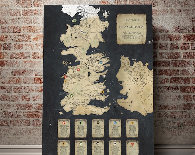 Game of Thrones Westeros Wedding Table Plan Seating Plan - Etsy UK