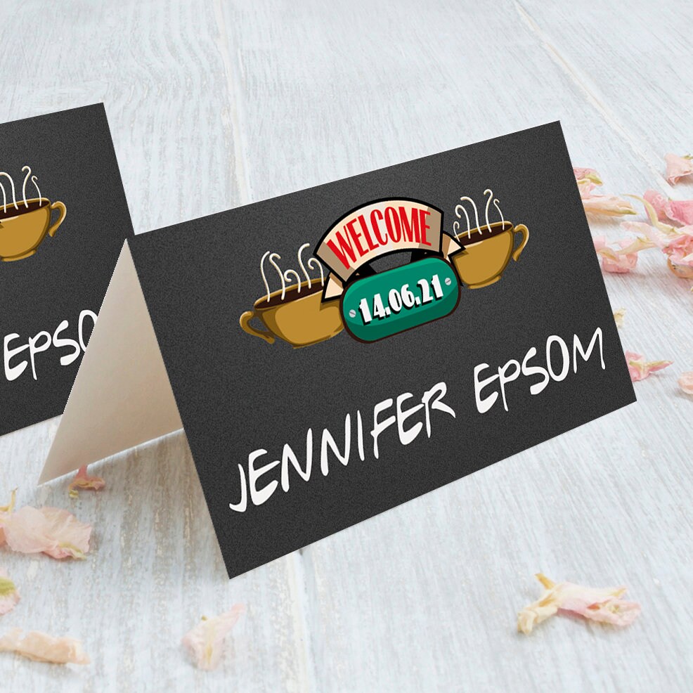 Friends Wedding Table Name Cards- Place Cards- TV- Rachel Ross Joey ...