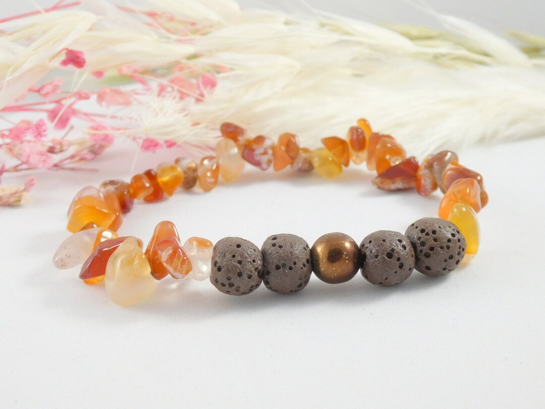 Aromatherapy Gemstone Diffuser Bracelet Carnelian Agate. - Etsy