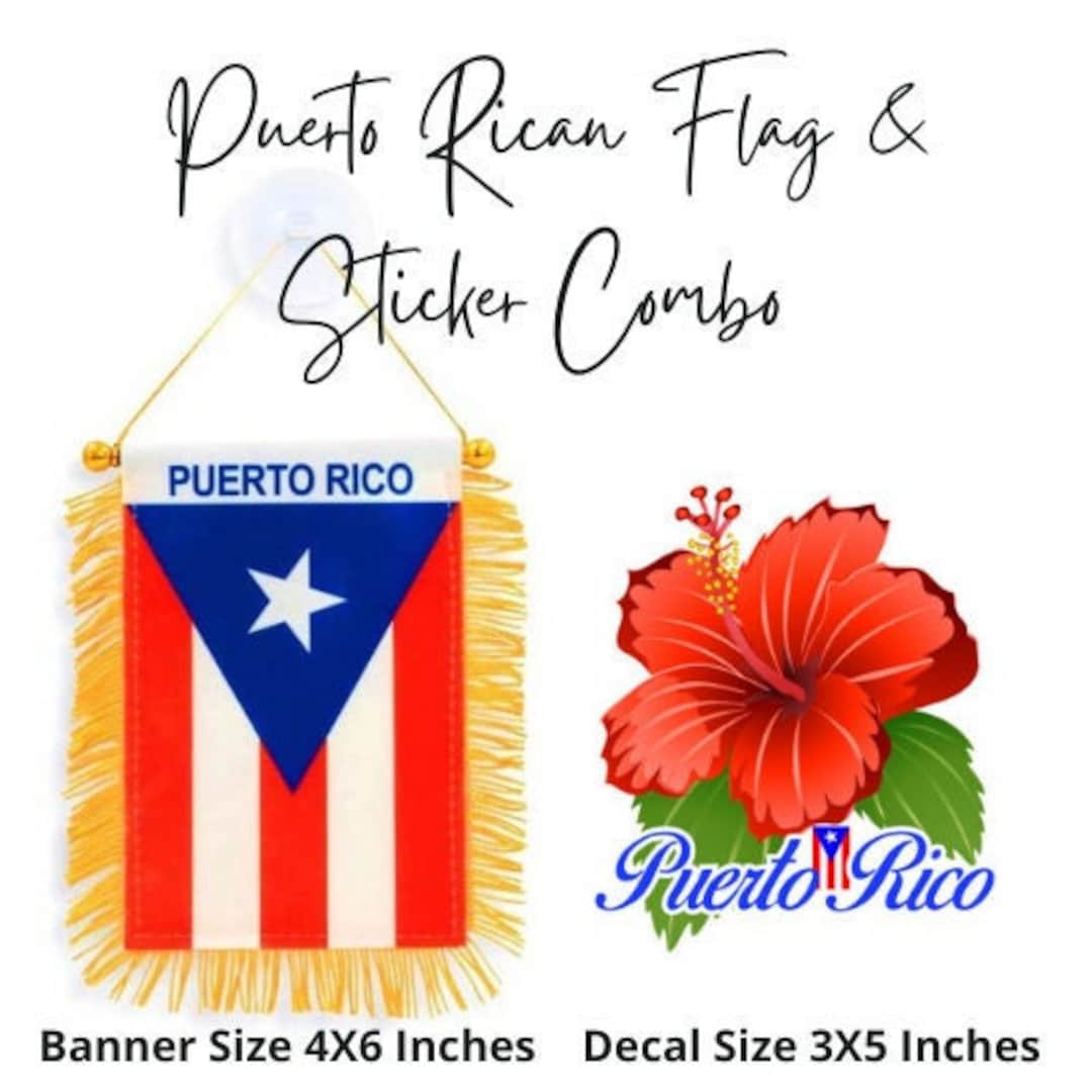 Puerto Rico Flag Banner & Sticker Combo banner 4x6 - Etsy
