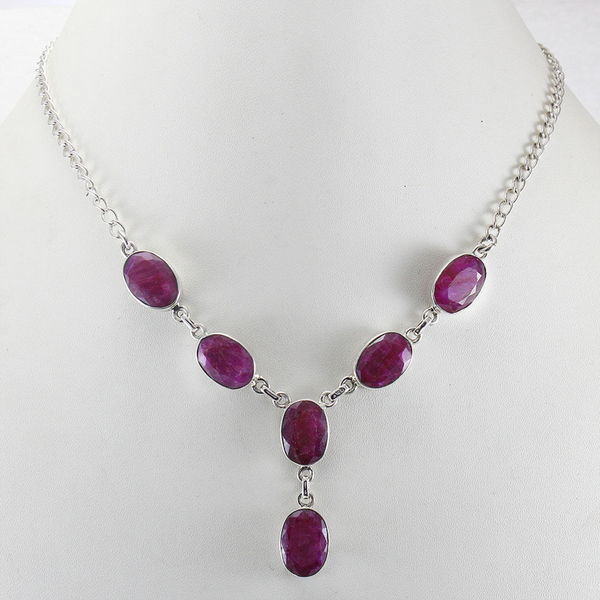 RUBY red necklace handmade with 925 sterling silvercancer | Etsy