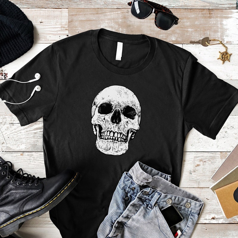 Mens Skull T Shirt - Etsy