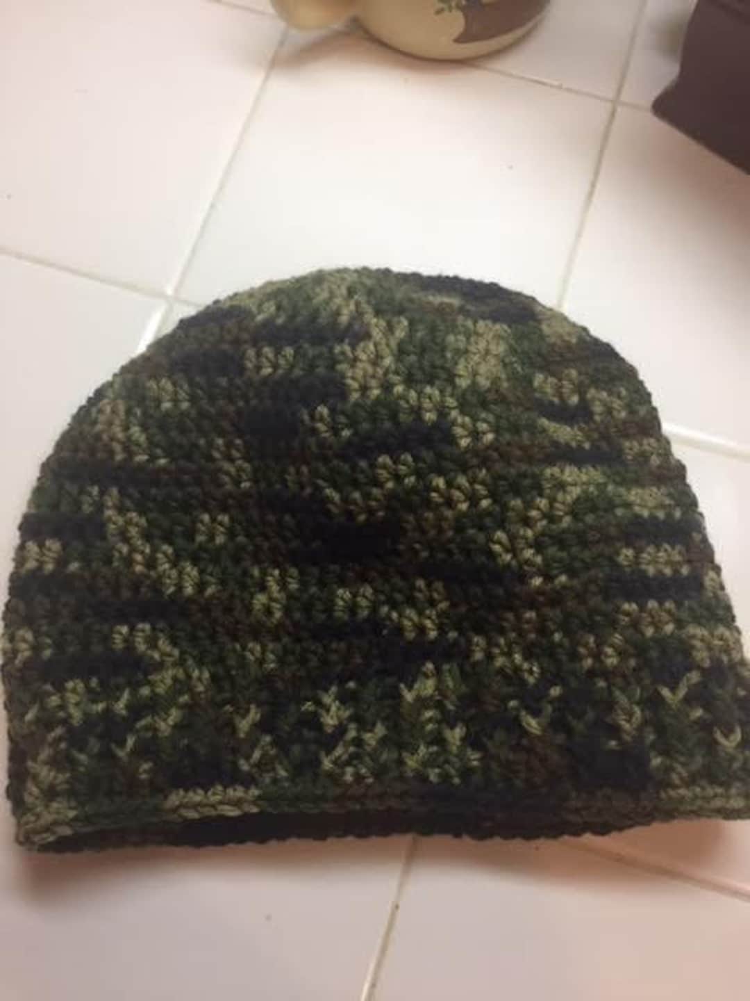 Cammo Hat, Men's Crocheted Hat, Crocheted Camo Hat, Men's Camo Hat, Men ...