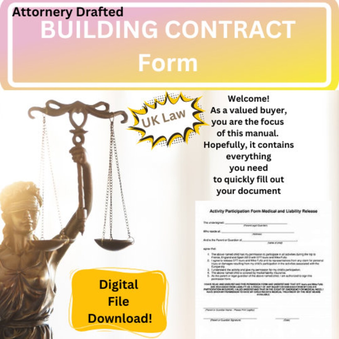 Construction Agreement/ Buliding Contract Editable Template Instant ...