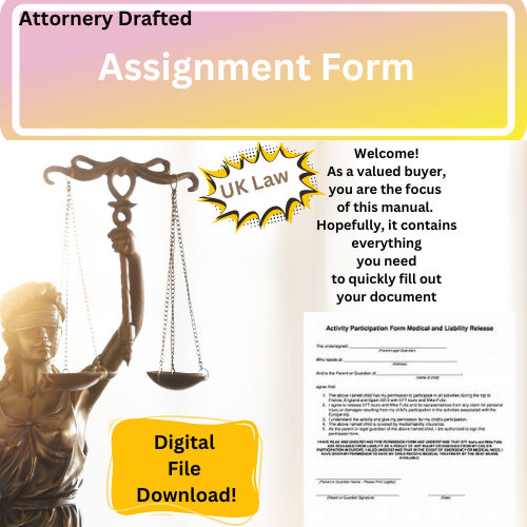 Assignment Tempalte Editable Instant Download Ready to Fill UK Law - Etsy