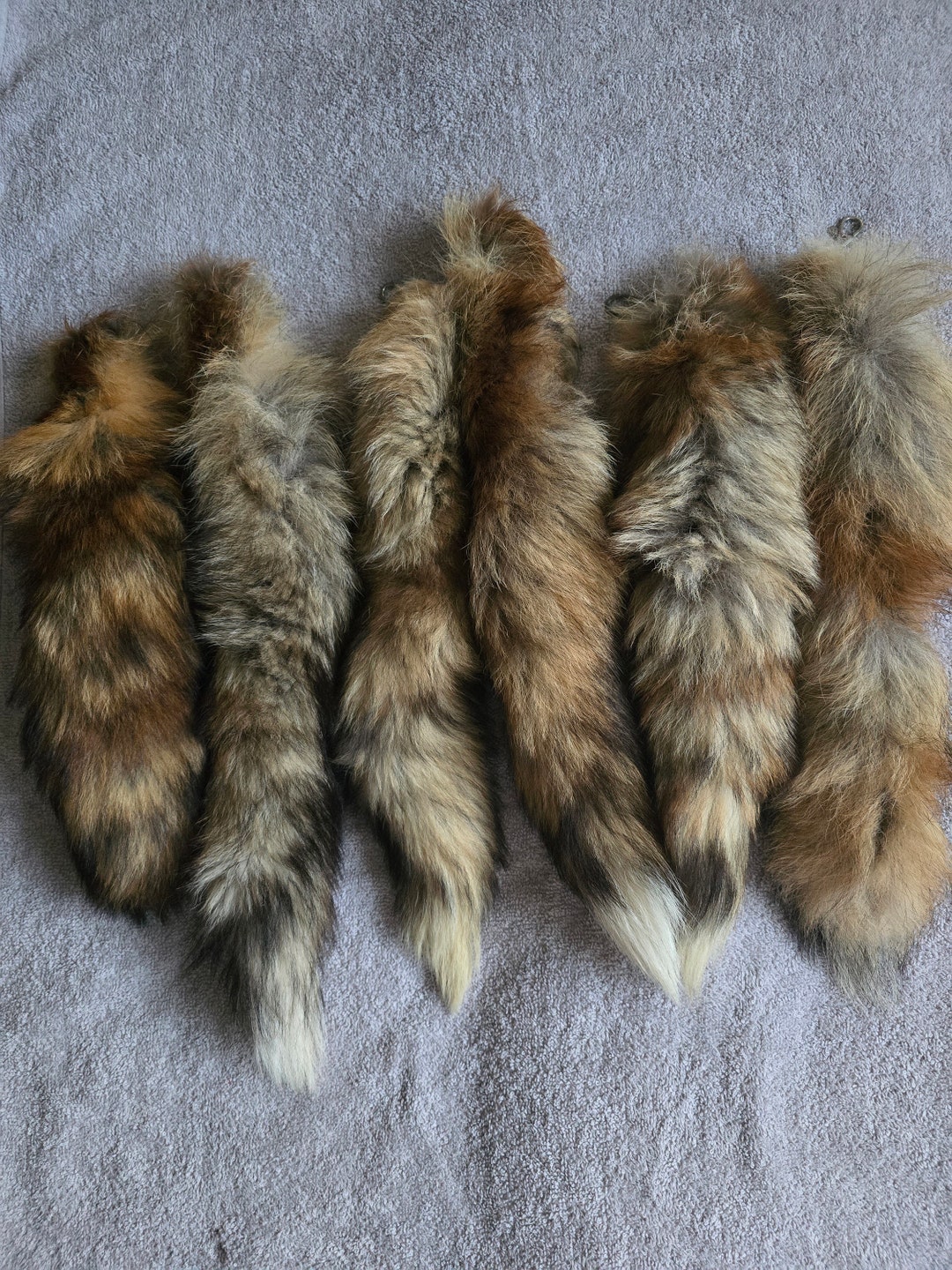 2 X Black/white/red Real Fox Tails Tassel Fashion Traditional Folk From ...