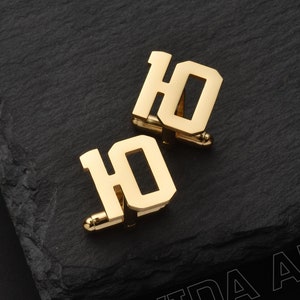 Custom Number Cufflinks, Sport Number, Double Thickness in Gold Plated ...