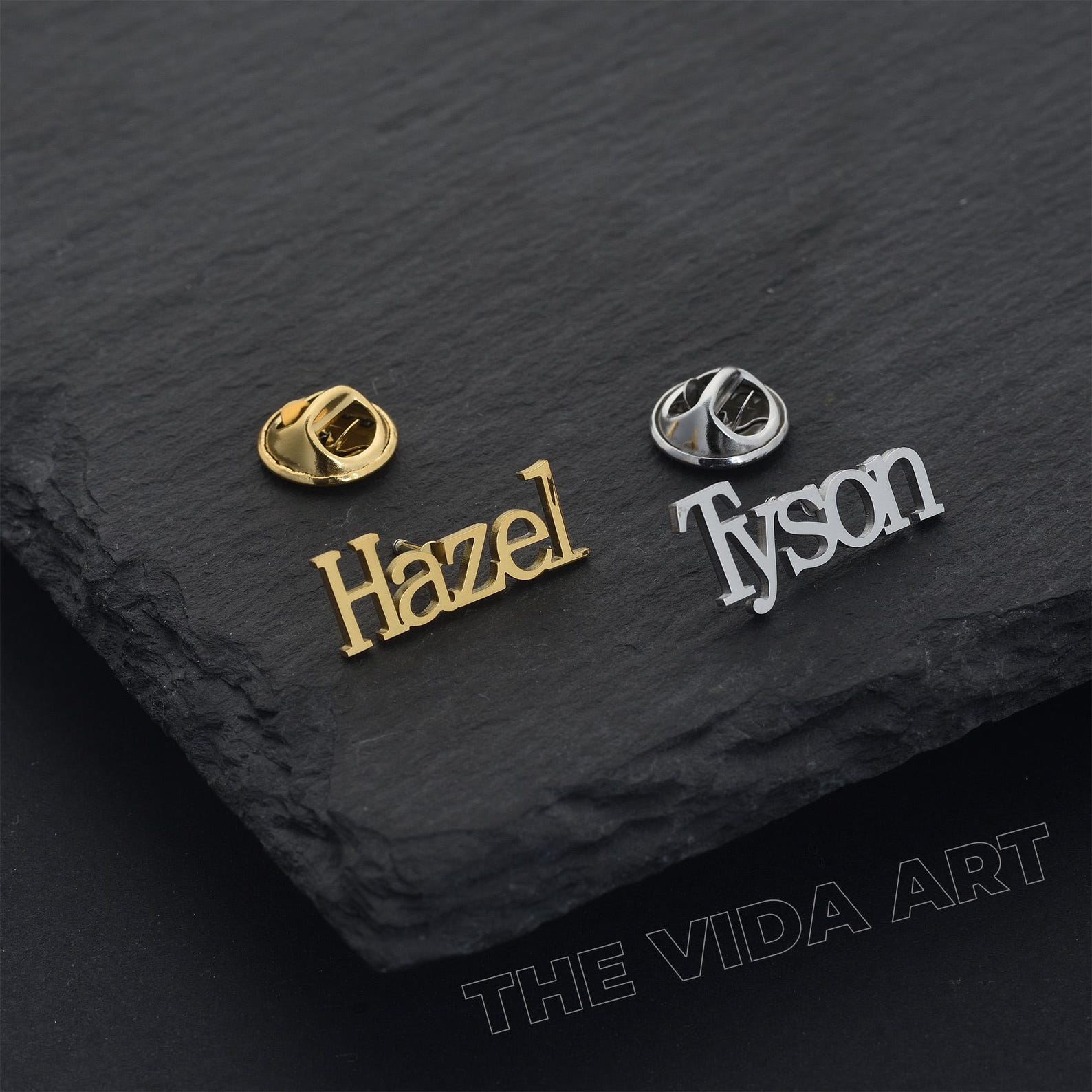 Custom Name Brooch, Enamel Pins, Initial Lapel Pins, Monogram Dress ...