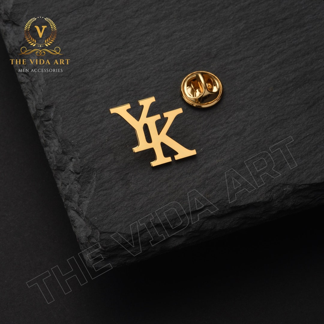 Custom Lapel Pin, Initial Enamel Pin, Groomsmen Proposal - Initial ...