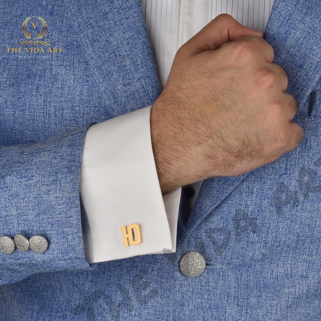Custom Number Cufflinks, Sport Number, Double Thickness in Gold Plated ...