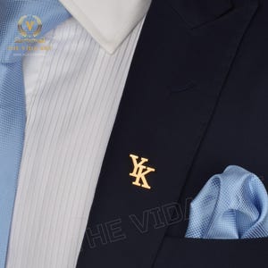 Personalized Initials Lapel Pin, Groomsmen Proposal Custom Brooches ...