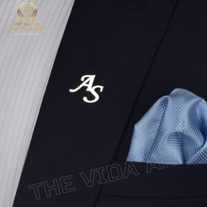 Personalized Initials Lapel Pin, Groomsmen Proposal Custom Brooches ...