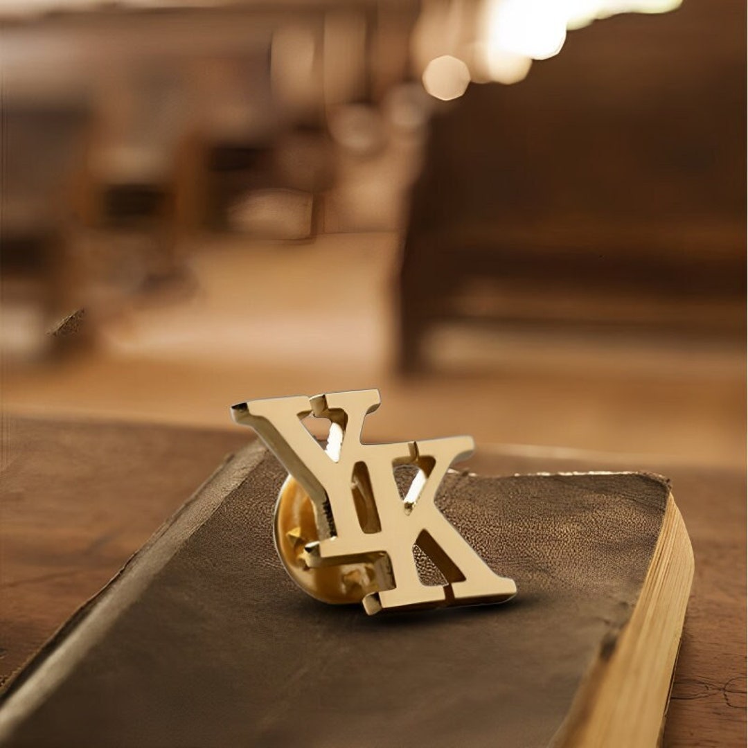 Custom Lapel Pin, Initial Enamel Pin, Groomsmen Proposal Initial Brooch ...