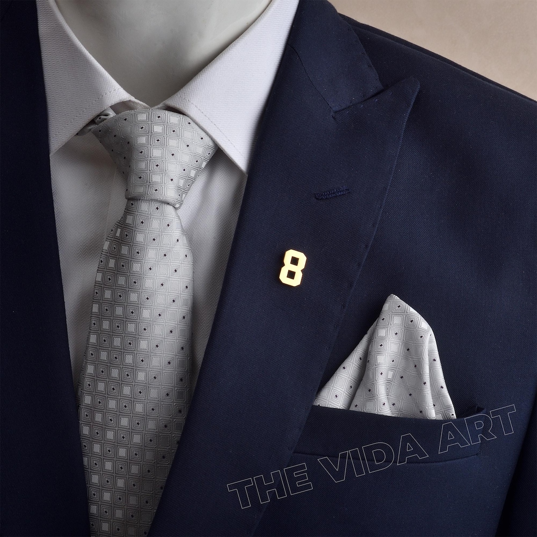 Custom Number Brooch, Gold Lapel Pin for Men, Service Anniversary Pin ...