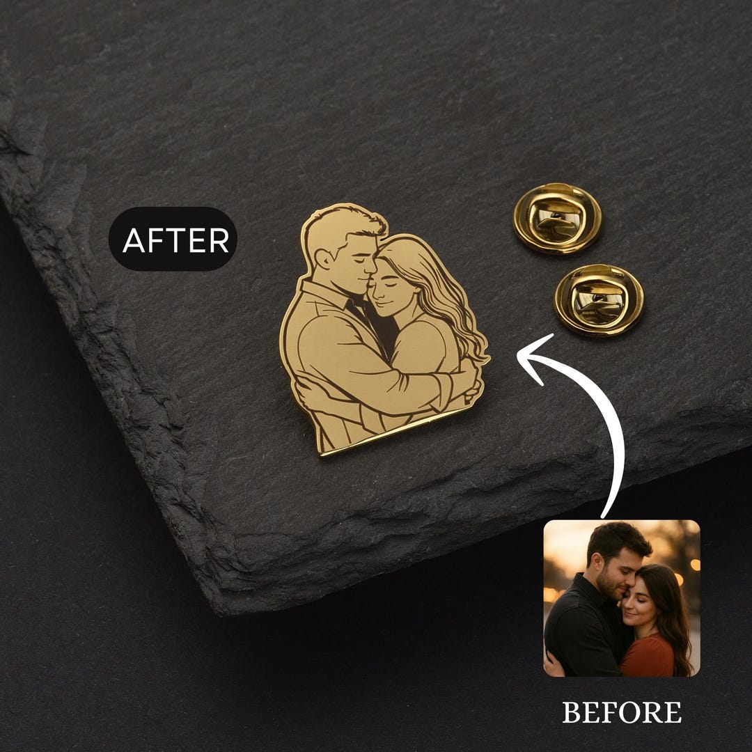 Custom Photo Brooch,personalized Memorial Photo Pin, Custom Gold ...
