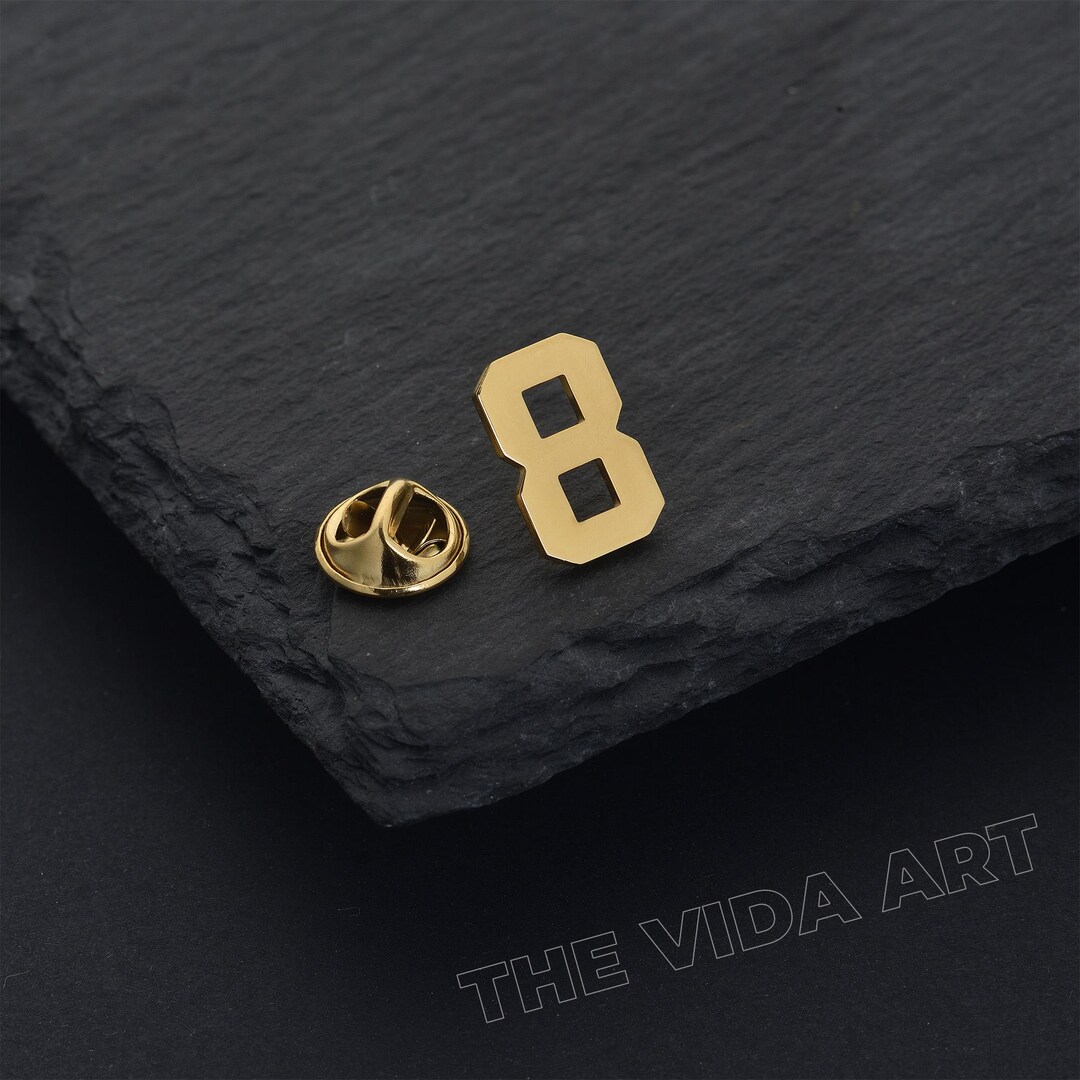 Custom Number Brooch, Gold Lapel Pin for Men, Service Anniversary Pin ...