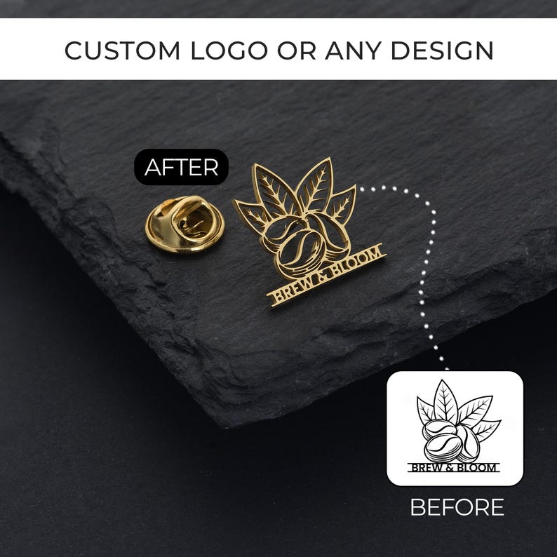 Custom Logo Brooch Pin: Personalized Enamel Badge, Business Gift - Etsy