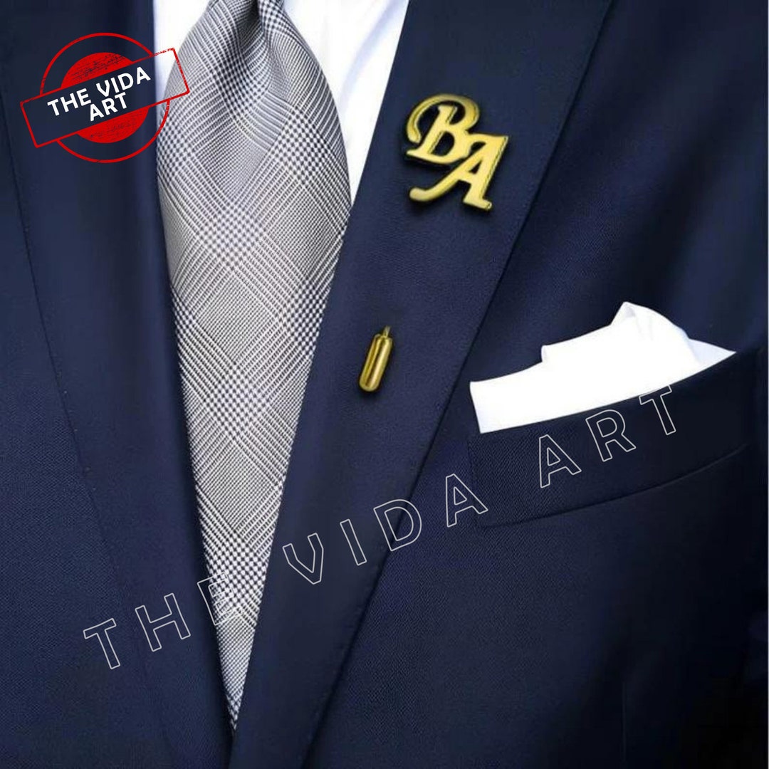Custom Lapel Pins, Initial Enamel Pin, Groomsmen Proposal, Wedding ...