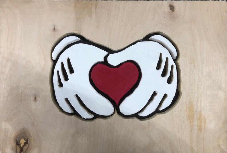 Mickey and Minnie Mouse Heart Hands | Etsy